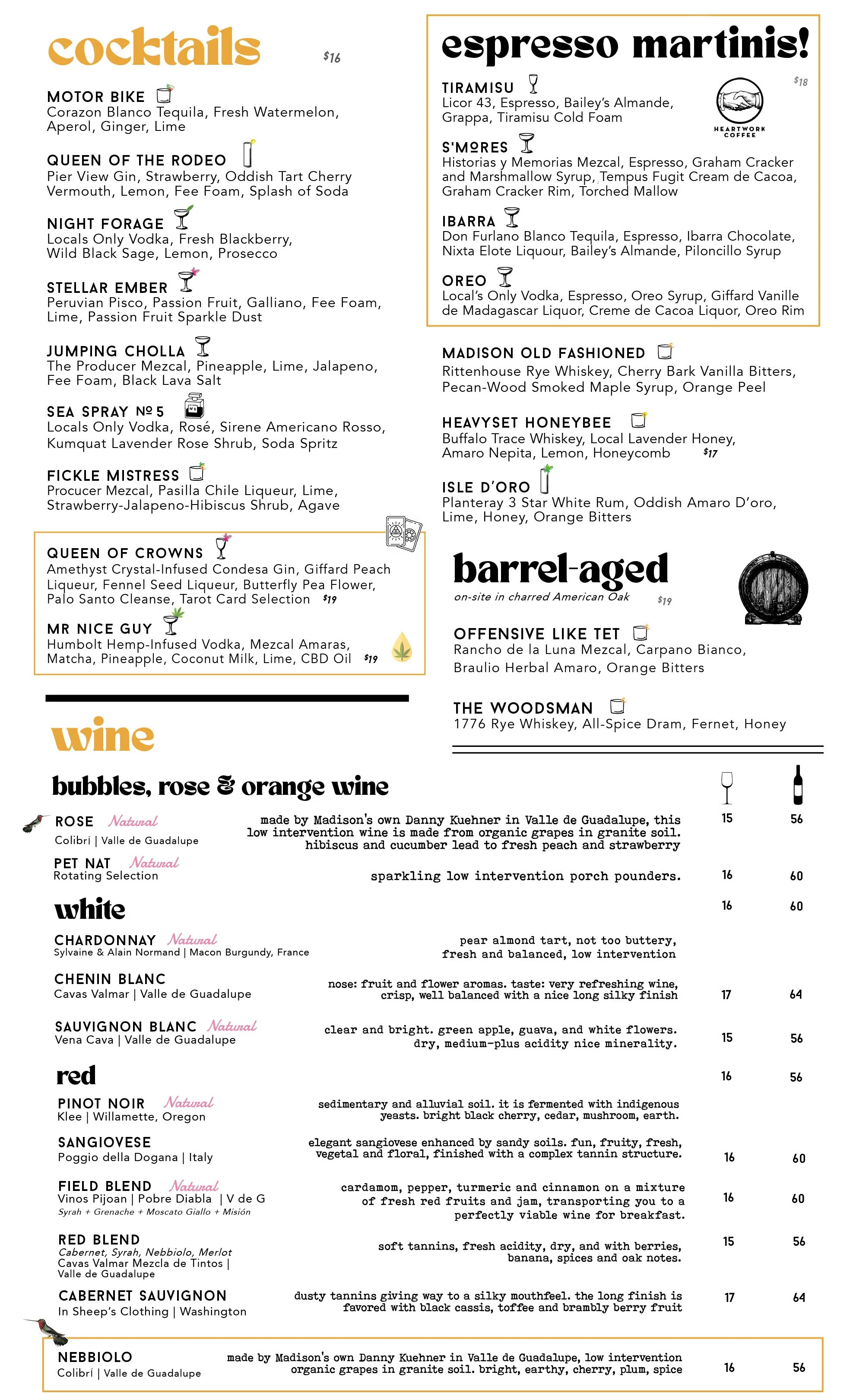 Menu | Madison | San Diego — Madison