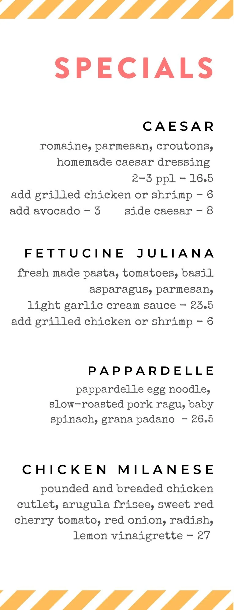 Menu | Madison | San Diego — Madison