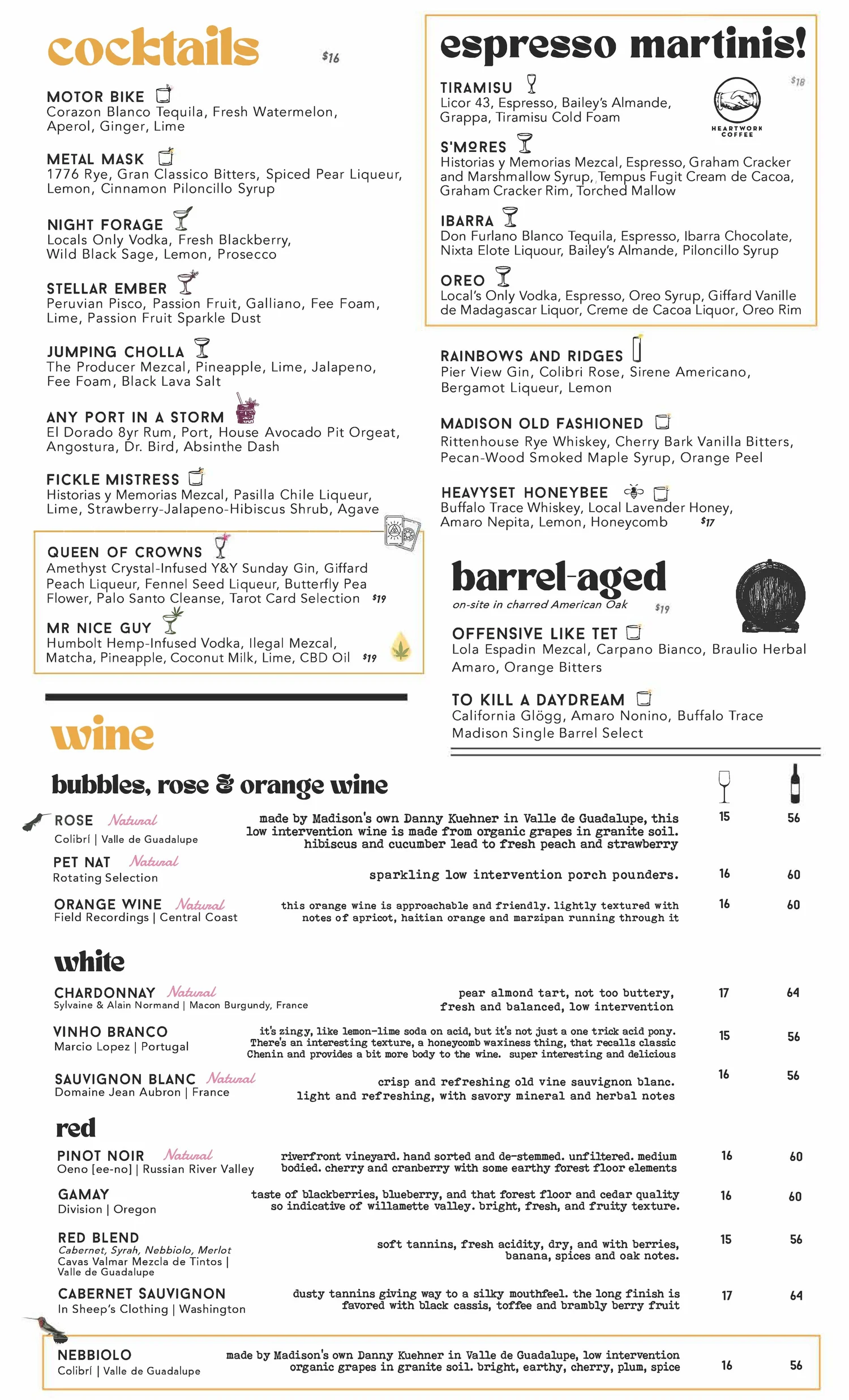Weekend Brunch Menu — Madison