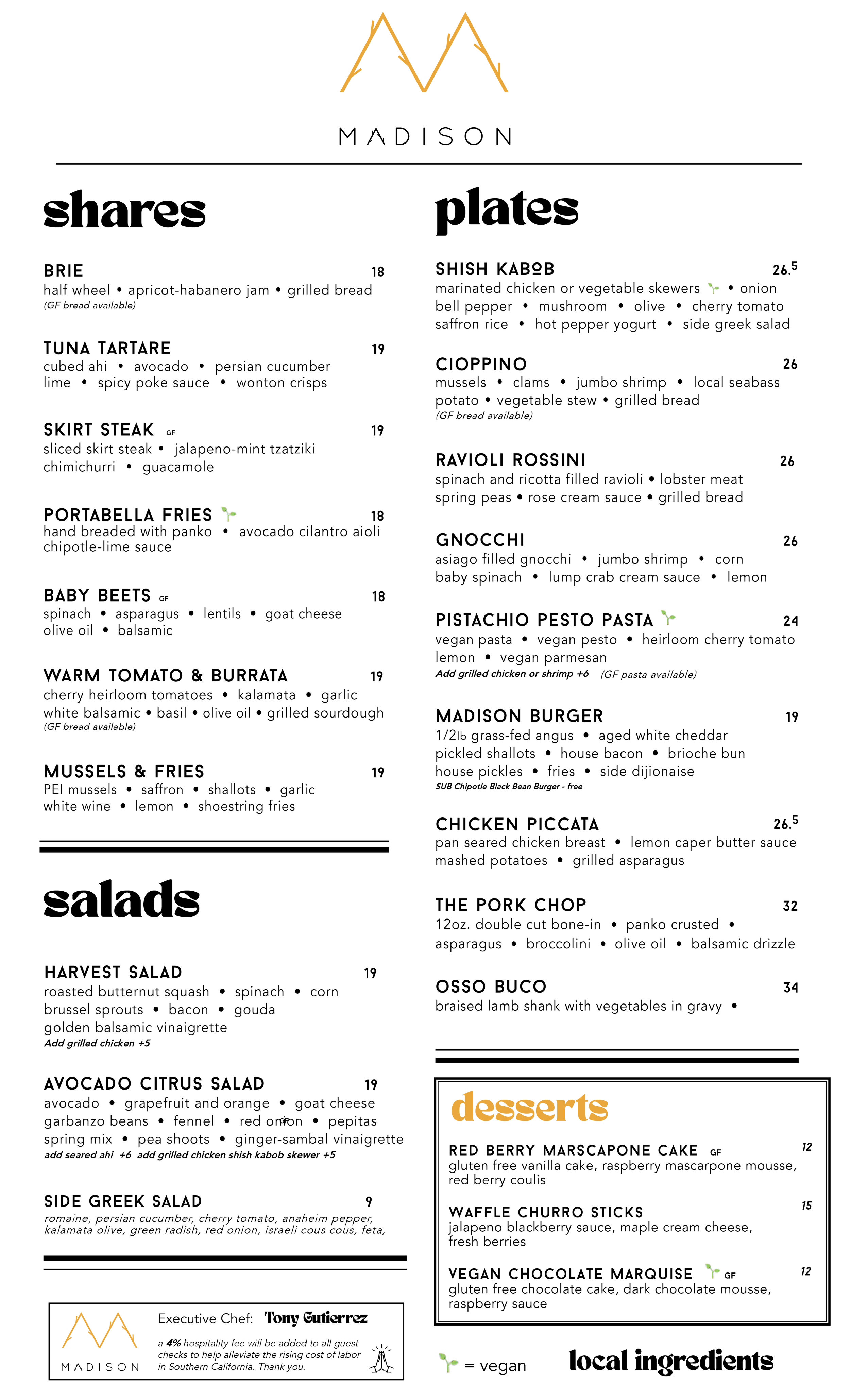 Mediterranean Menu | Madison | San Diego — Madison