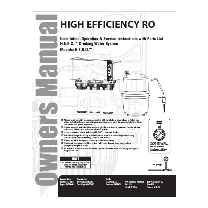 Aqua Flo High Efficiency Reverse Osmosis (H.E.R.O.) — Hydrotech