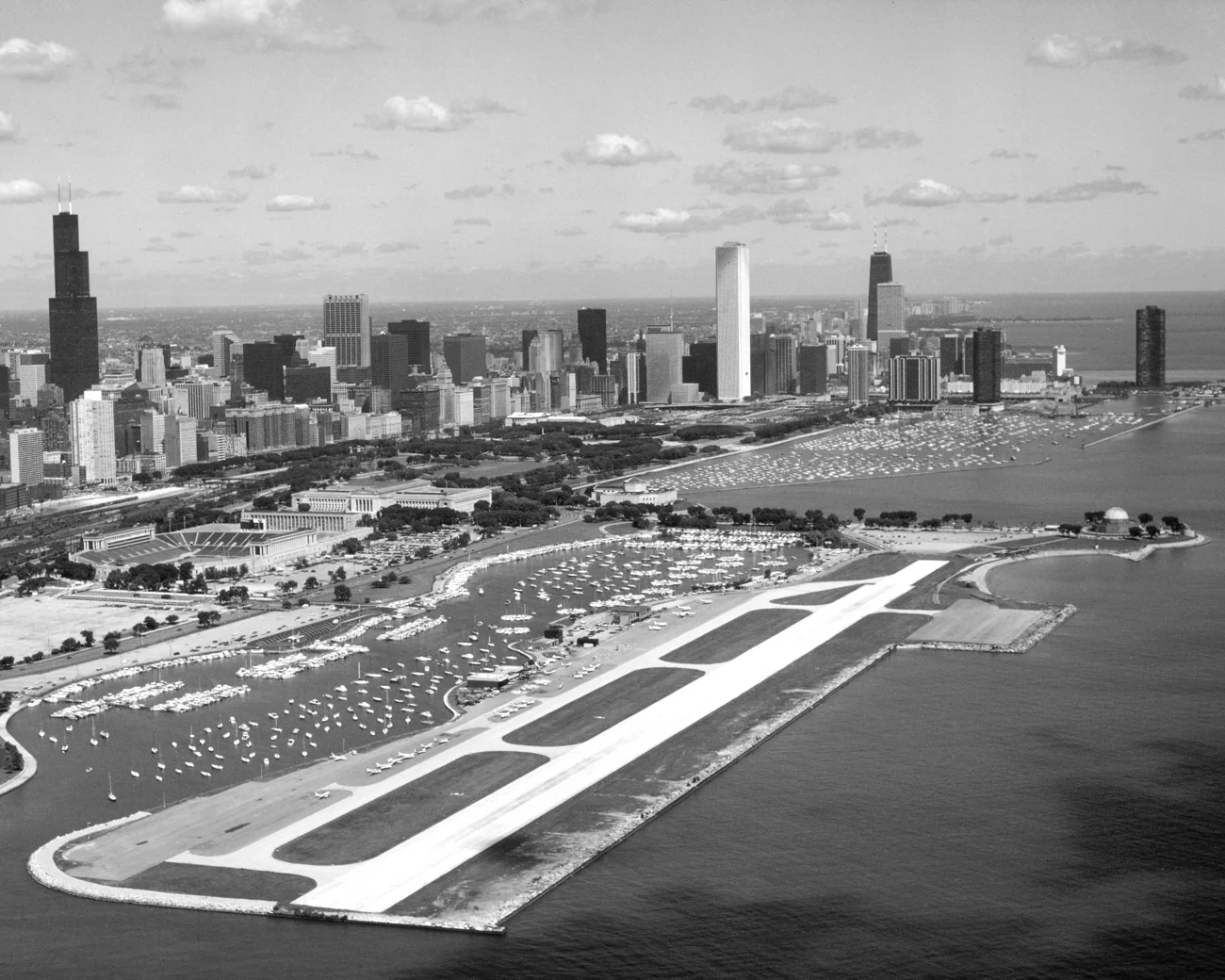 Old Chicago Skyline From the 90's — Chicago Aerial Framed Photo