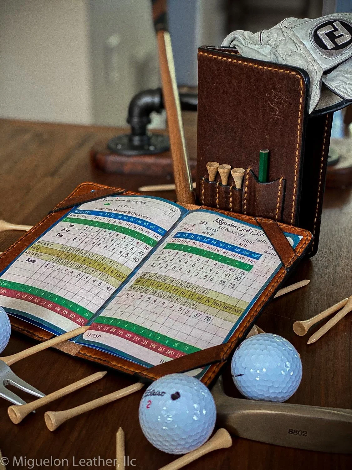 Horween Leather Golf Scorecard Holder / Wallet — Miguelón Leather
