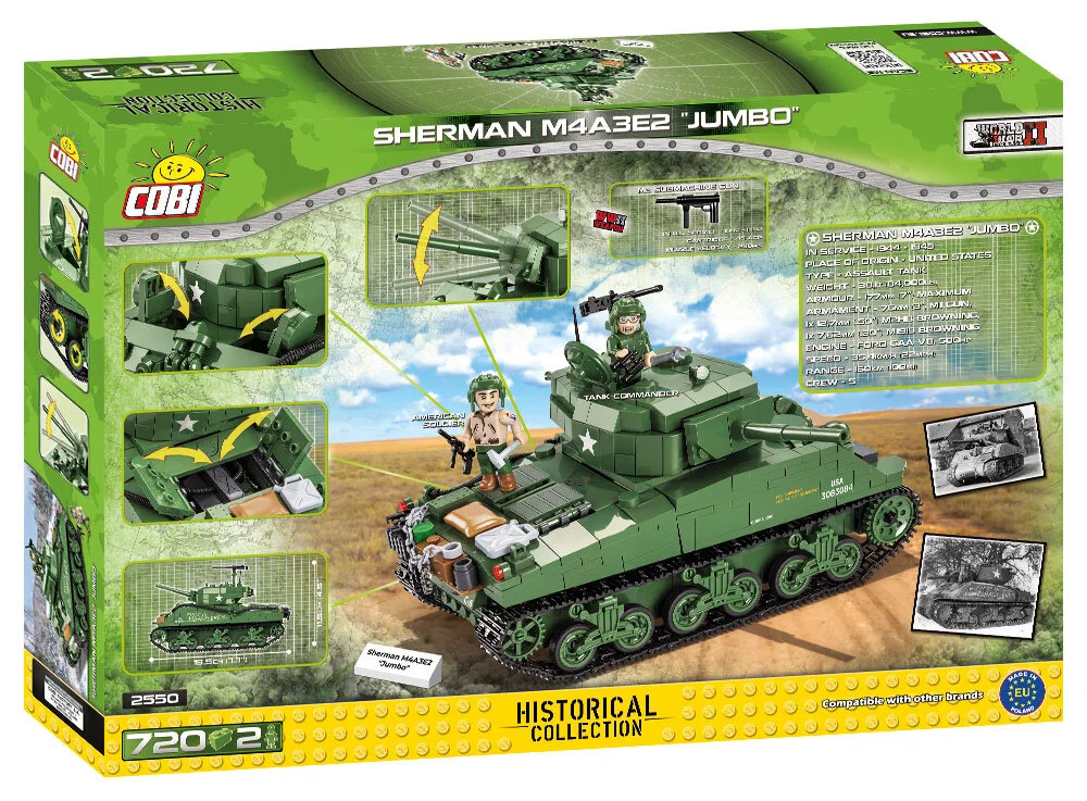 COBI Sherman M4A3E2 "Jumbo" Tank | COBI Historical Collection ...