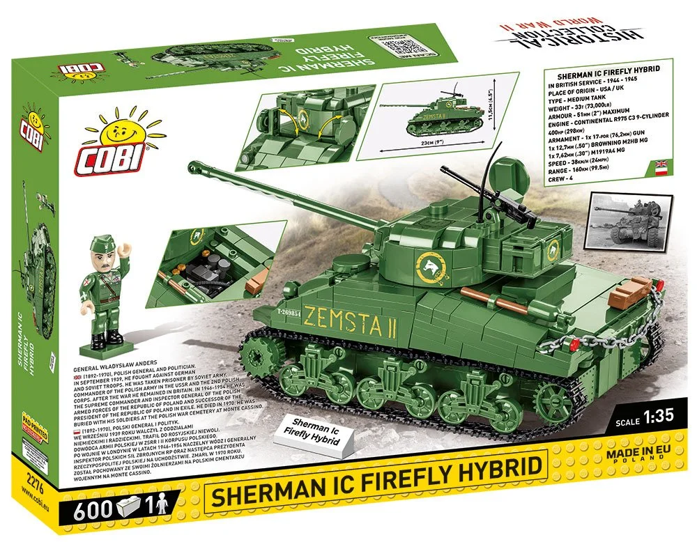 COBI Sherman IC Firefly Hybrid Tank: Set #2276 — buildCOBI.com Cobi ...