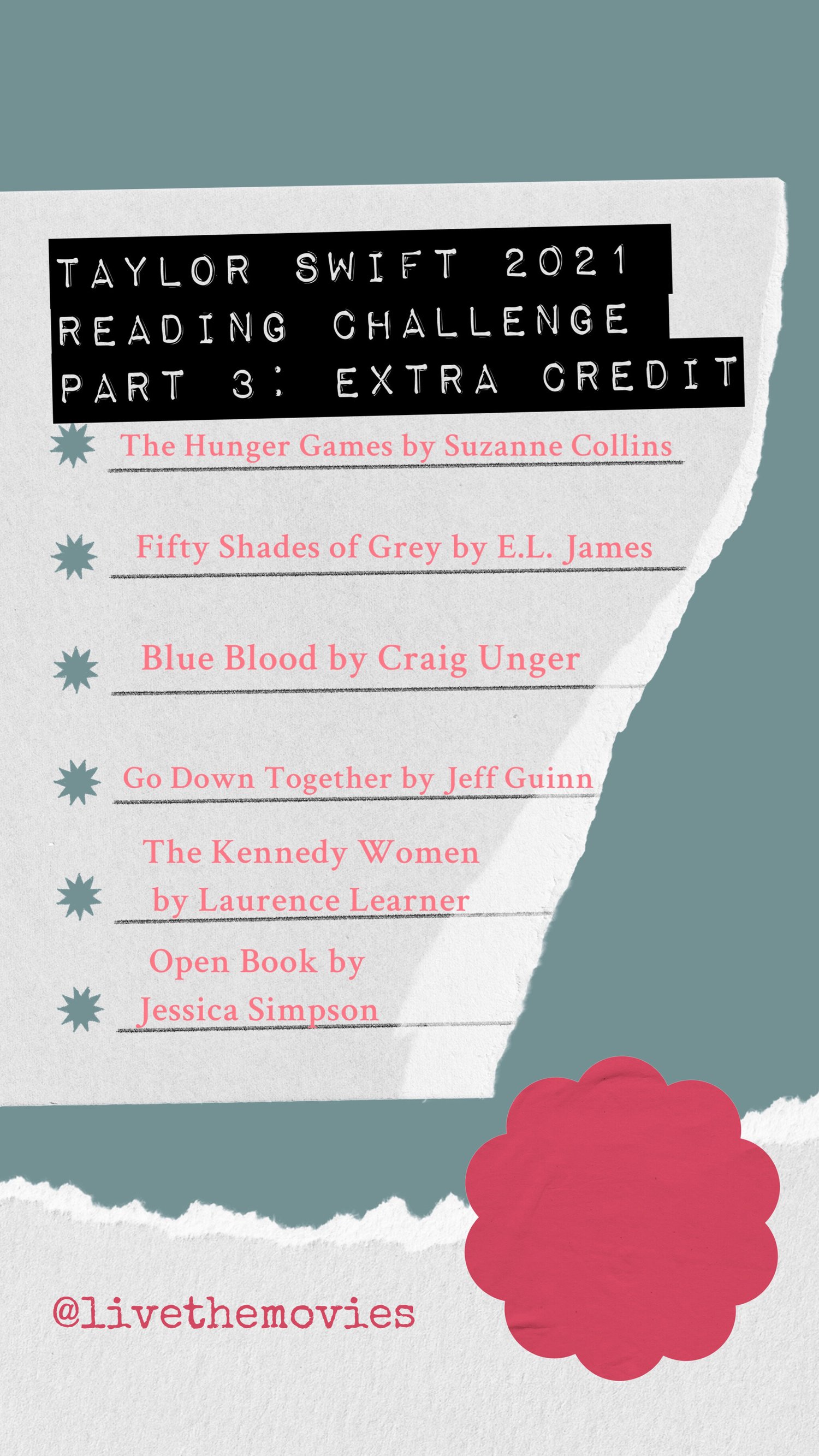 2021 Taylor Swift Reading Challenge — Live the Movies