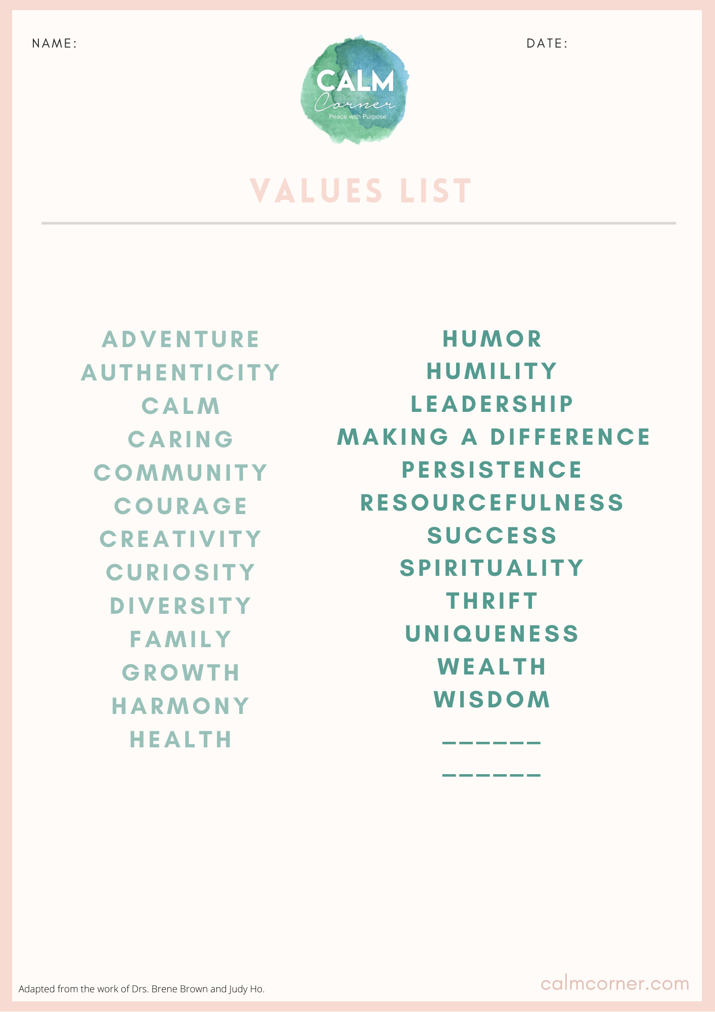 Resources — Calm Corner