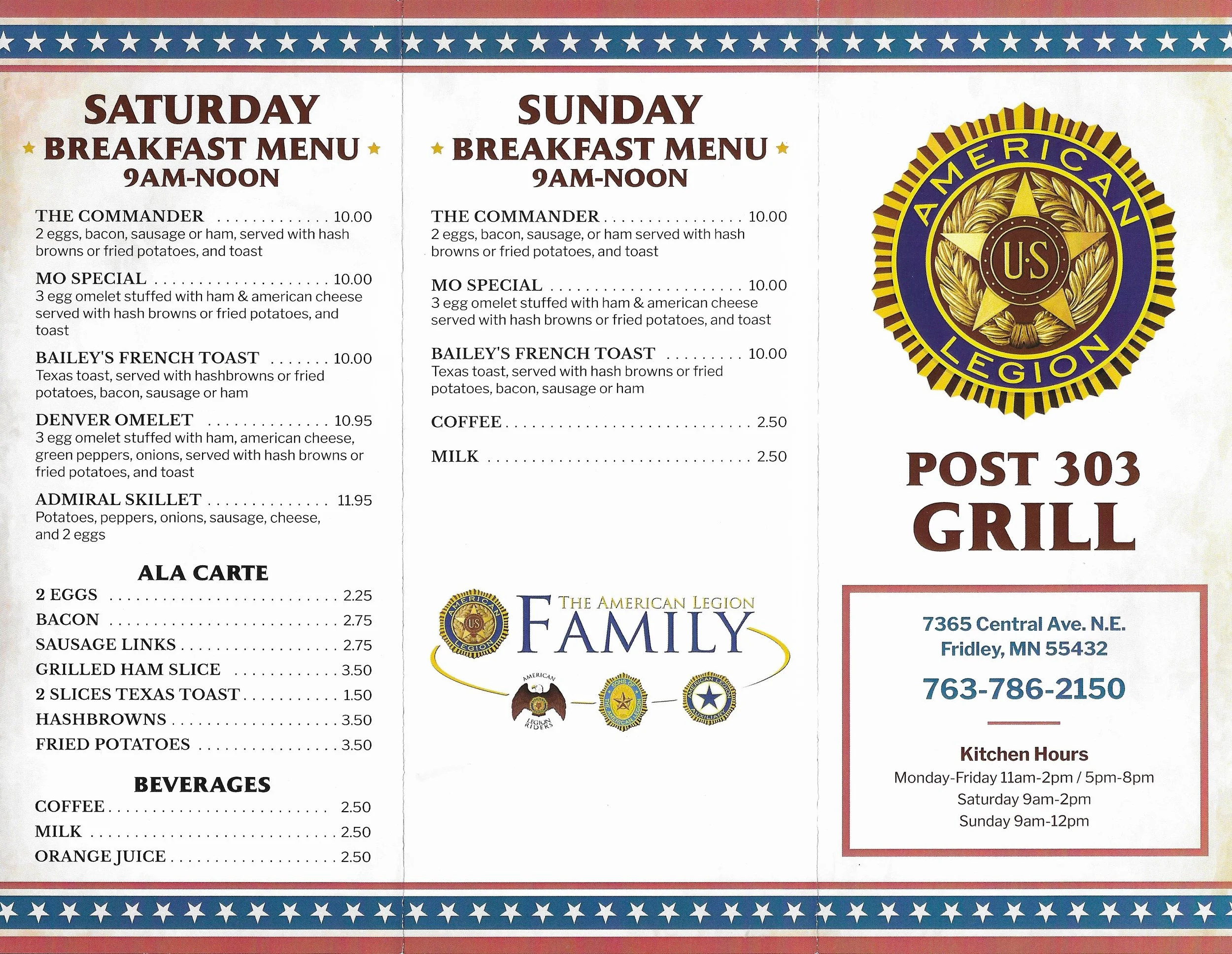 Post 303 Grill — Fridley American Legion Post 303