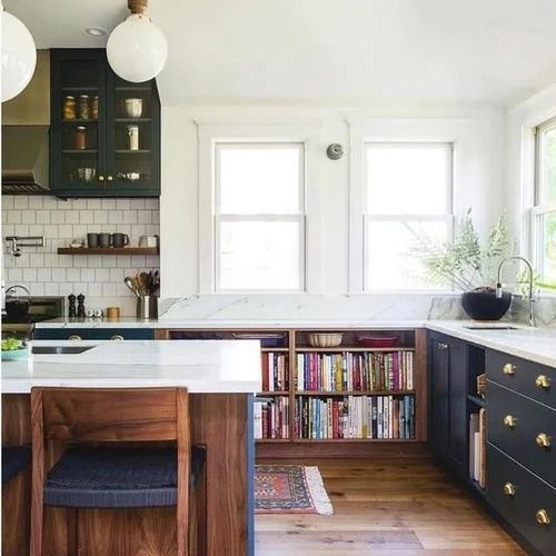 How to display cookbooks in the kitchen - custom storage ideas and ...