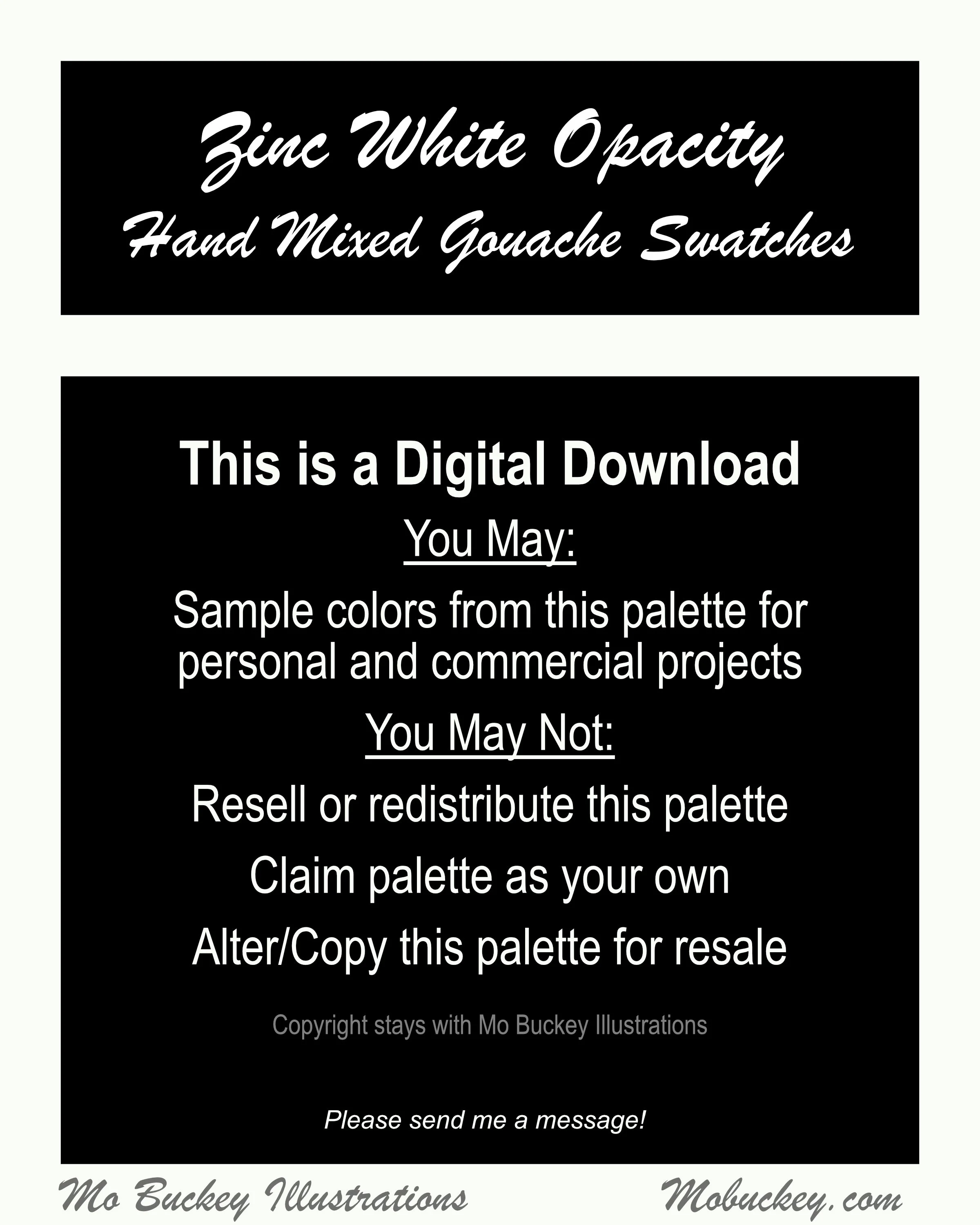 Mo Buckey Illustrations - Zinc White Opacity: Art Palette Digital Download