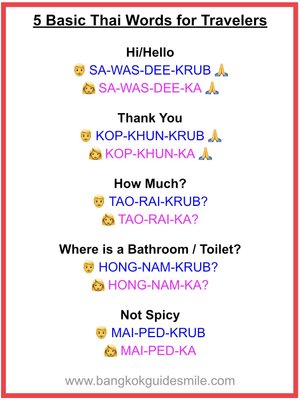 basic thai language, basic thai phrases, bangkok tour guide, bangkok ...