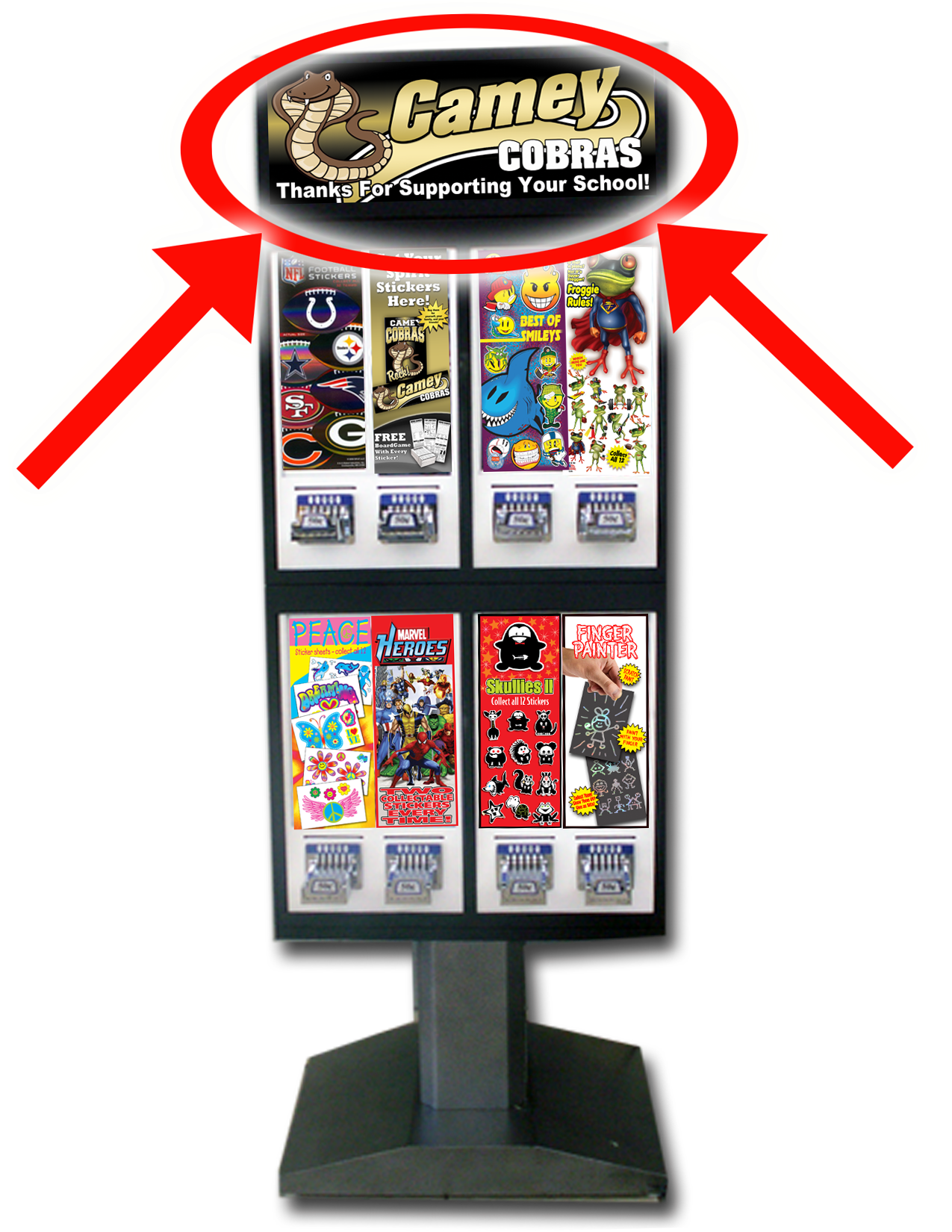 Sticker Vending Machine for Flat Vending of Stickers, Tattoos and ...