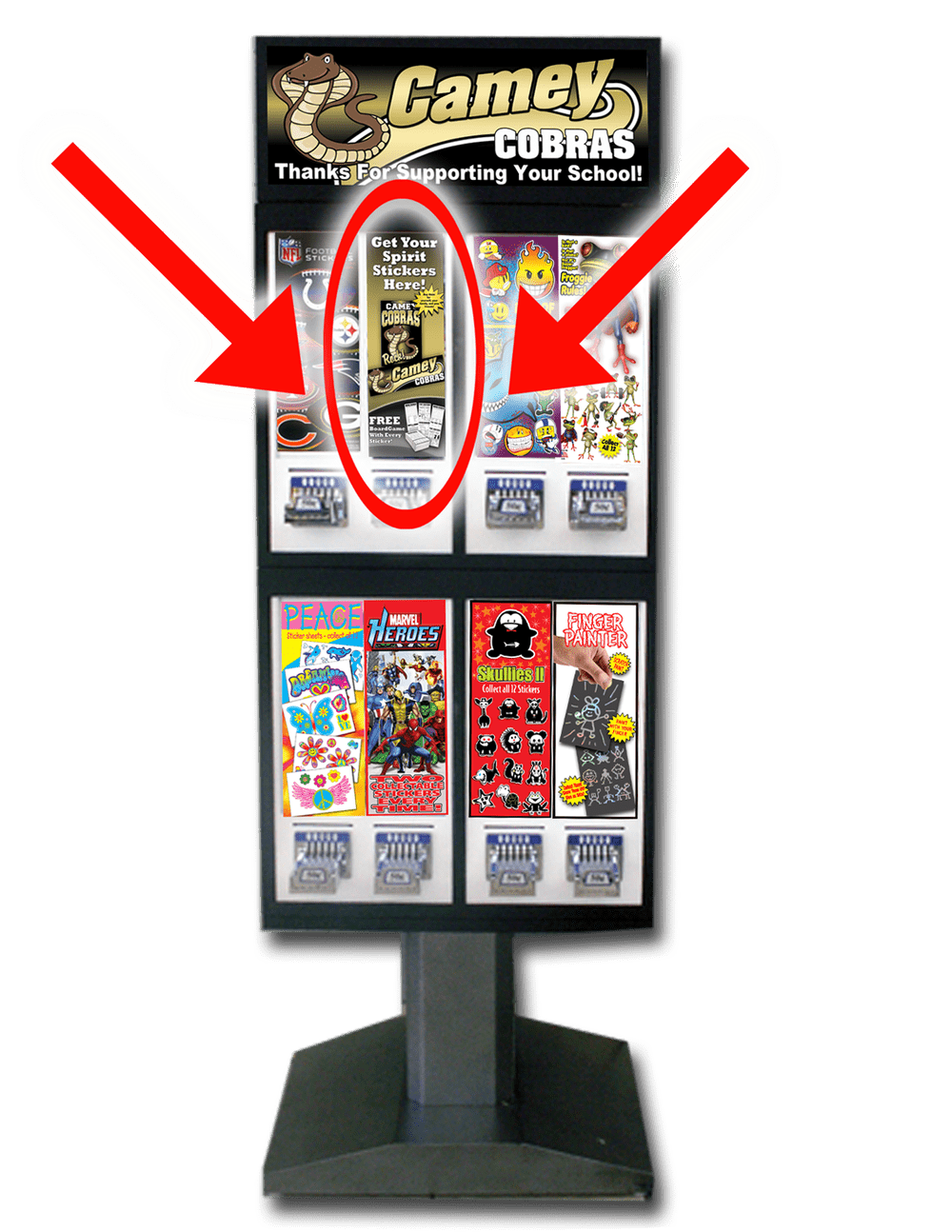 Sticker Vending Machine for Flat Vending of Stickers, Tattoos and ...
