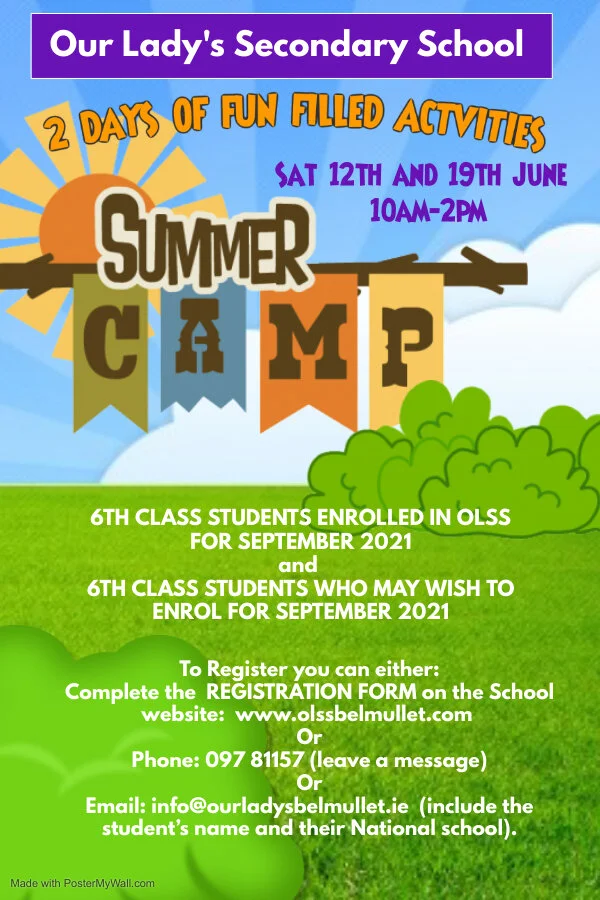 SUMMER CAMP 2021 for 6th class students — OLSS