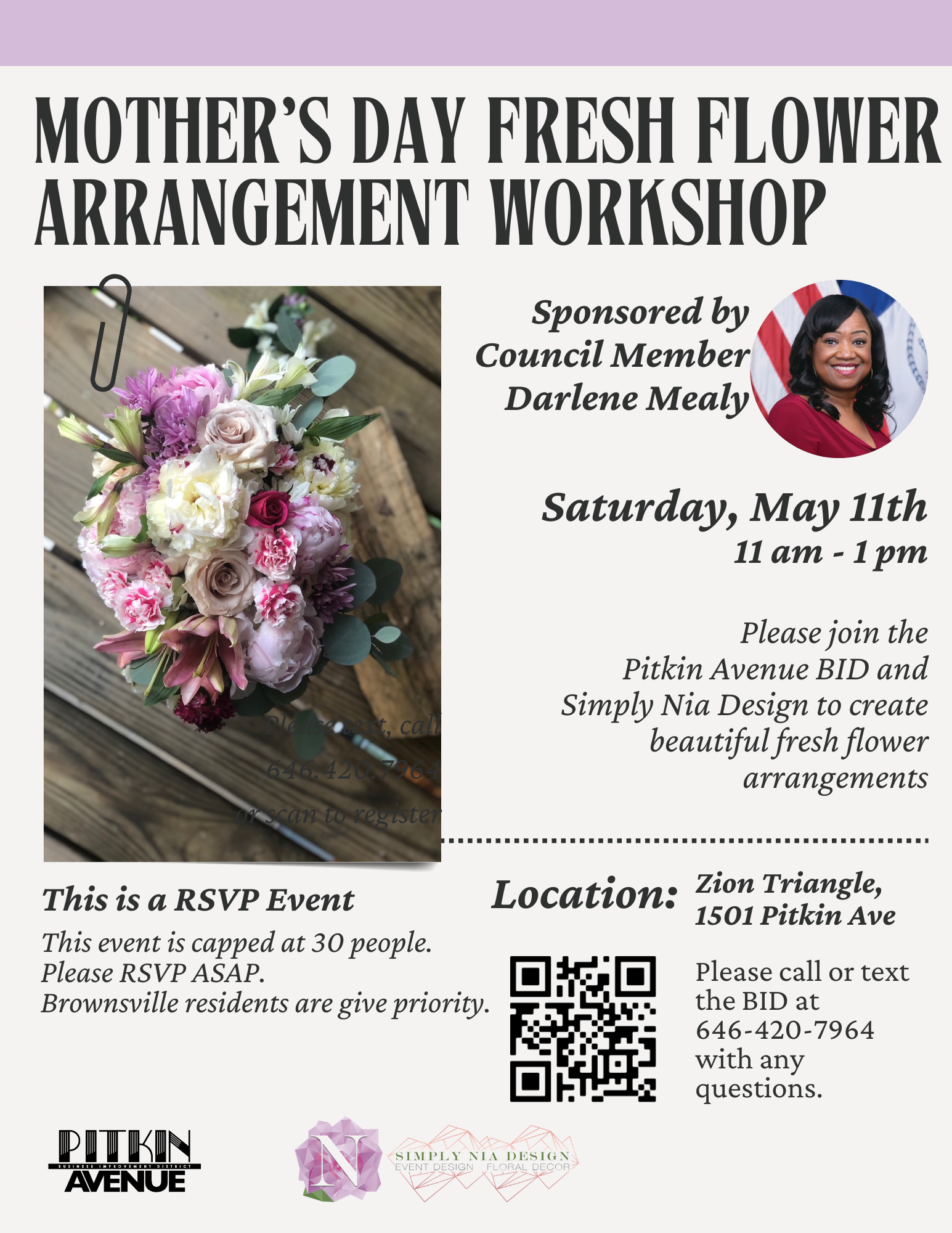 Mother's Day Flower Bouquet Workshop — Pitkin Avenue BID