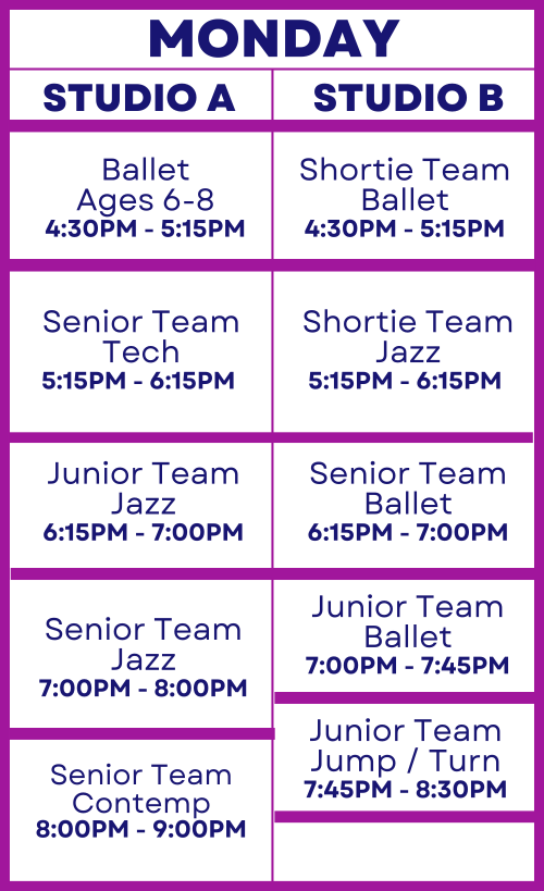 Class Schedule — Fusion Dance Studio