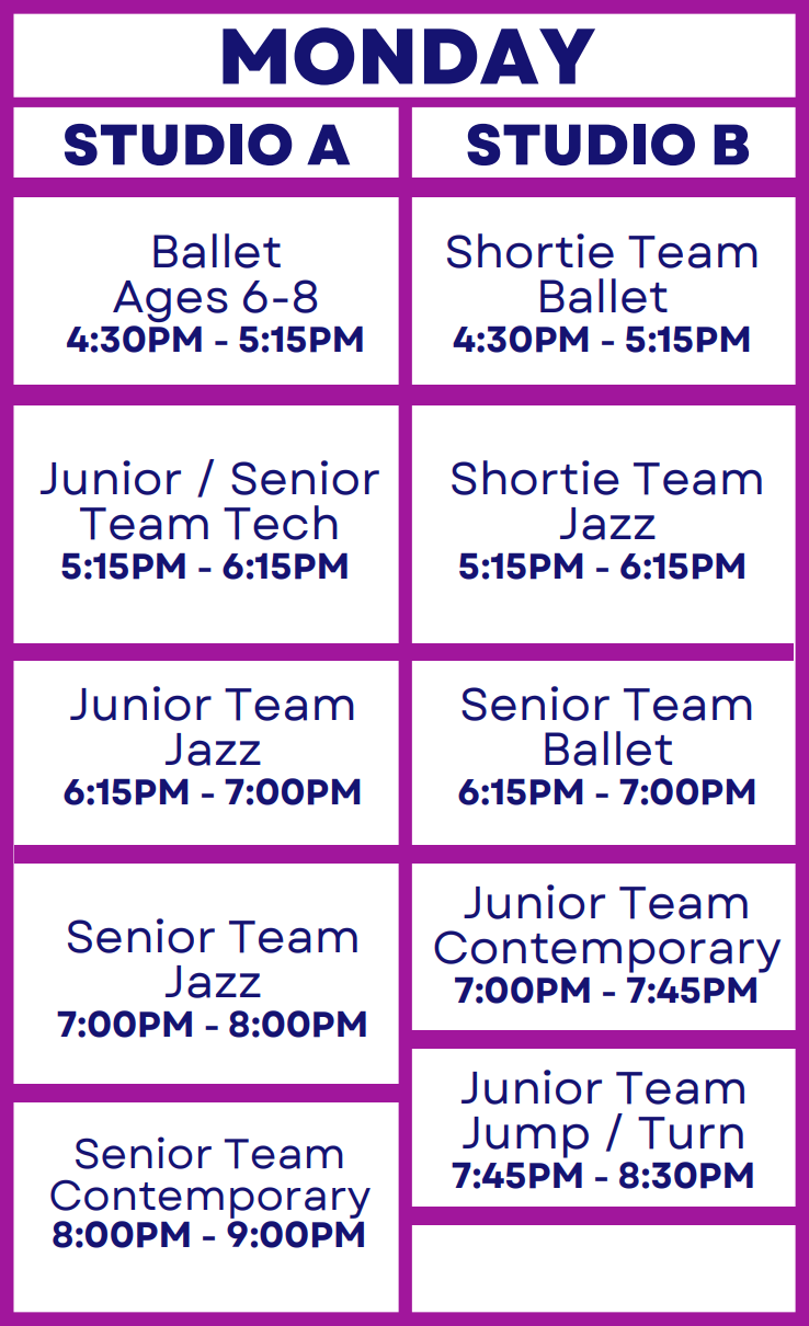 Class Schedule — Fusion Dance Studio