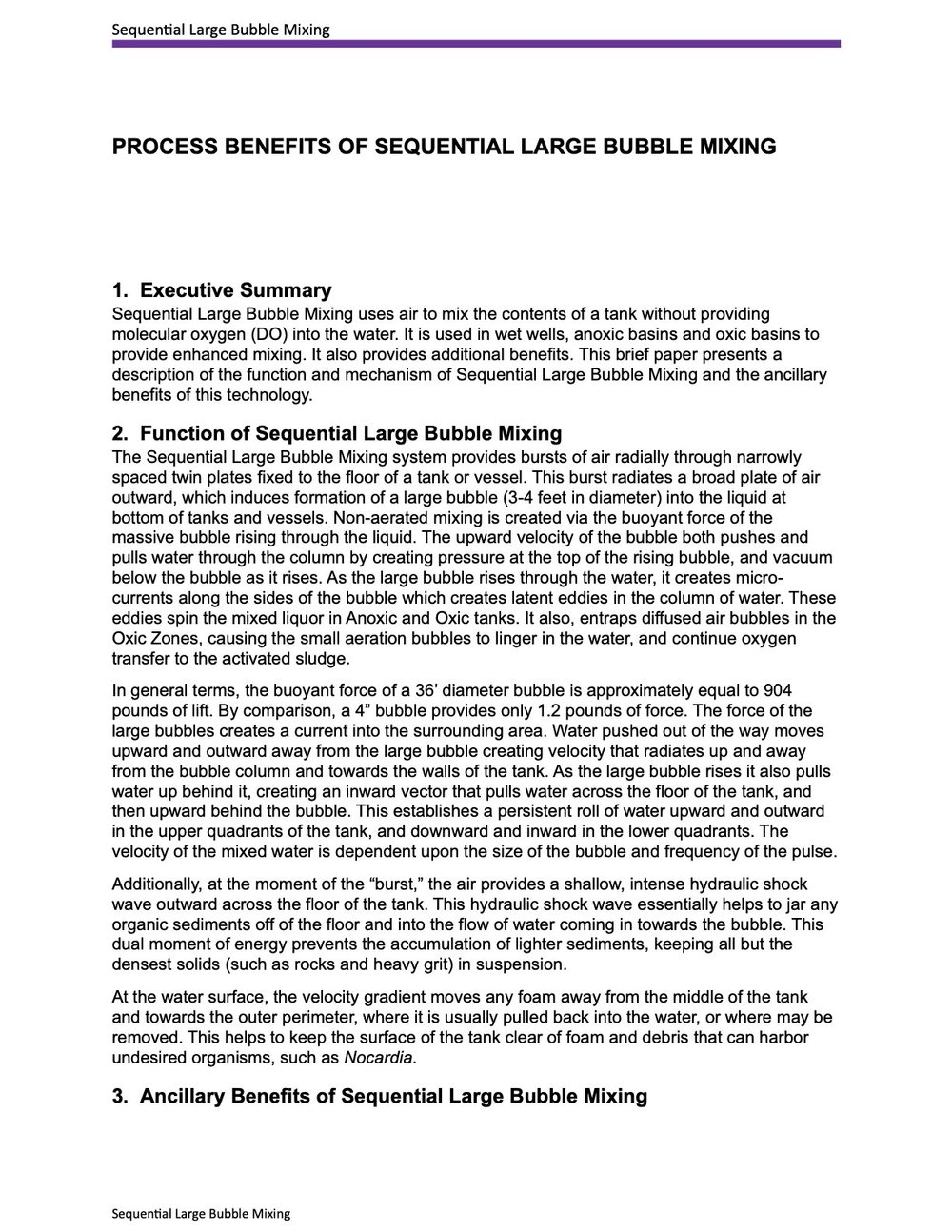 Large Bubble Mixing Info — ICS BELL MIXING SYSTEMS