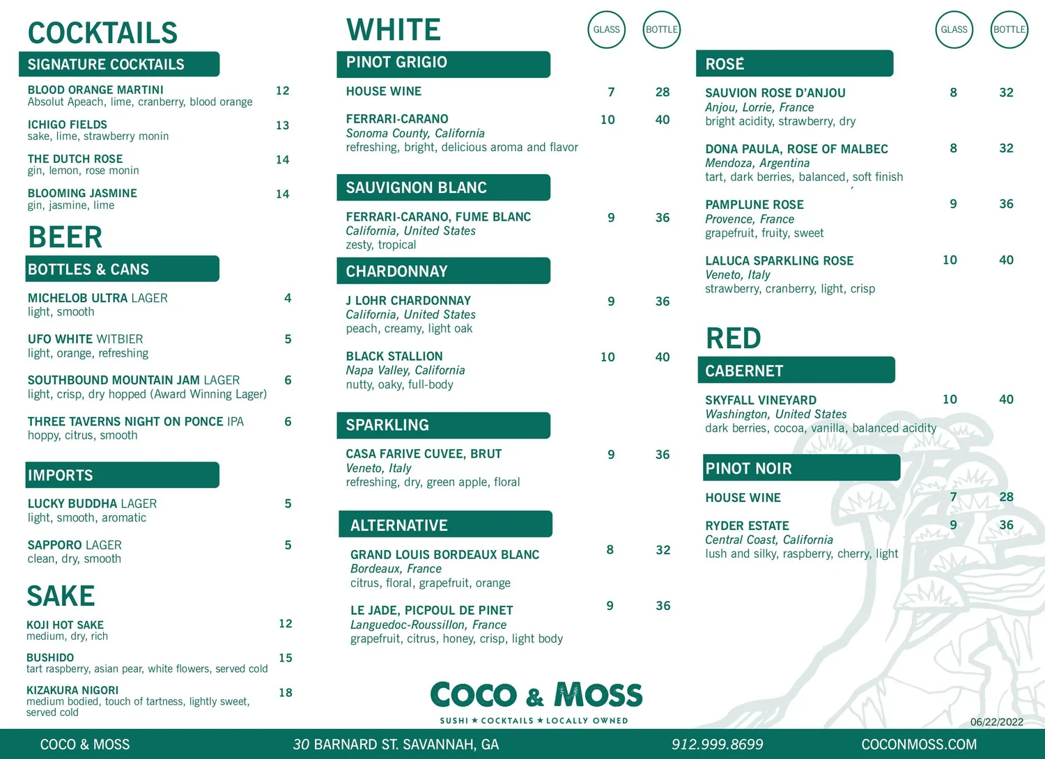 Our Menu — Coco & Moss