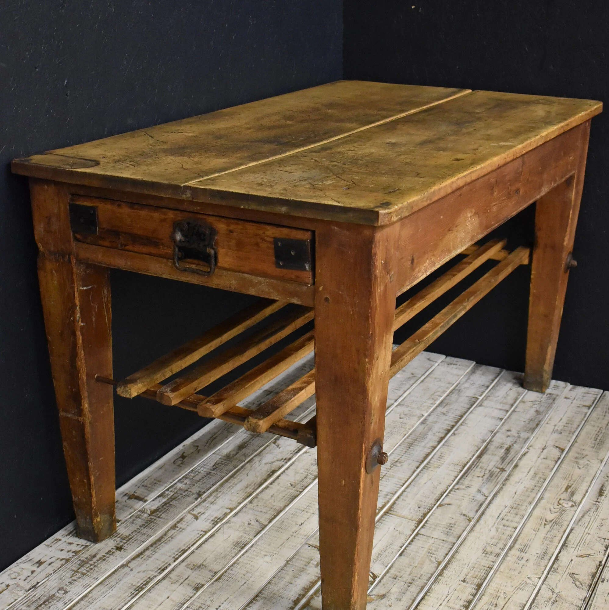 Vintage Bakers Preparatory Table / Kitchen Island — Lebove