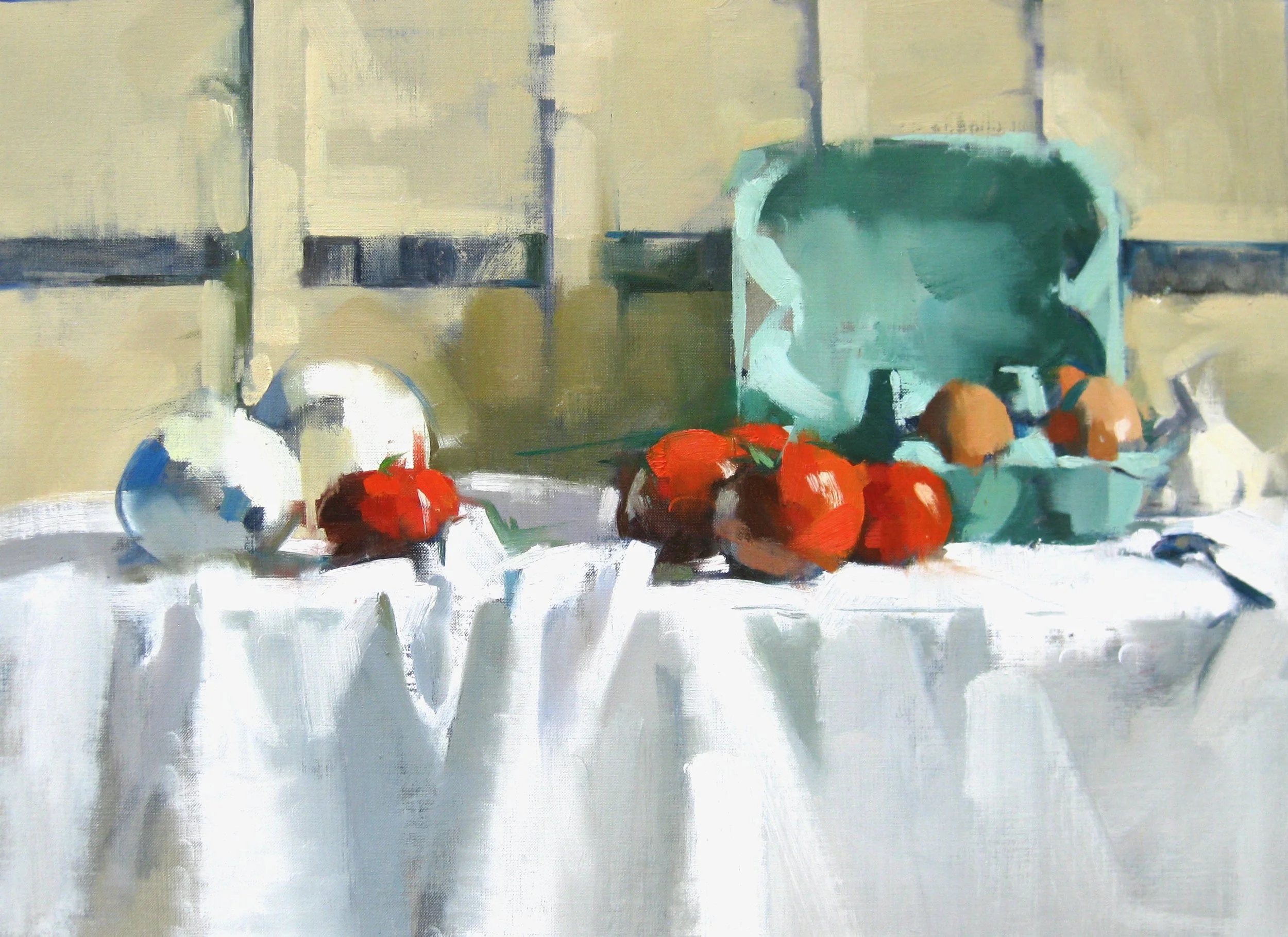 Maggie Siner, Egg Carton & Tomatoes — Calloway Fine Art & Consulting