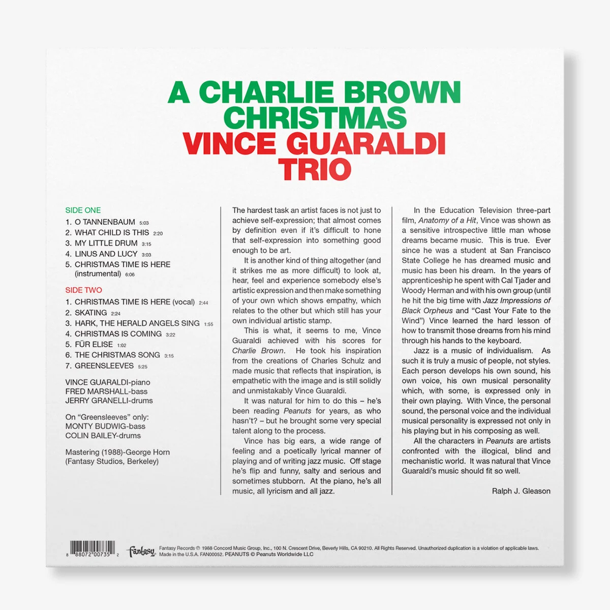 One-time vinyl pressing of 'A Charlie Brown Christmas' (available from ...
