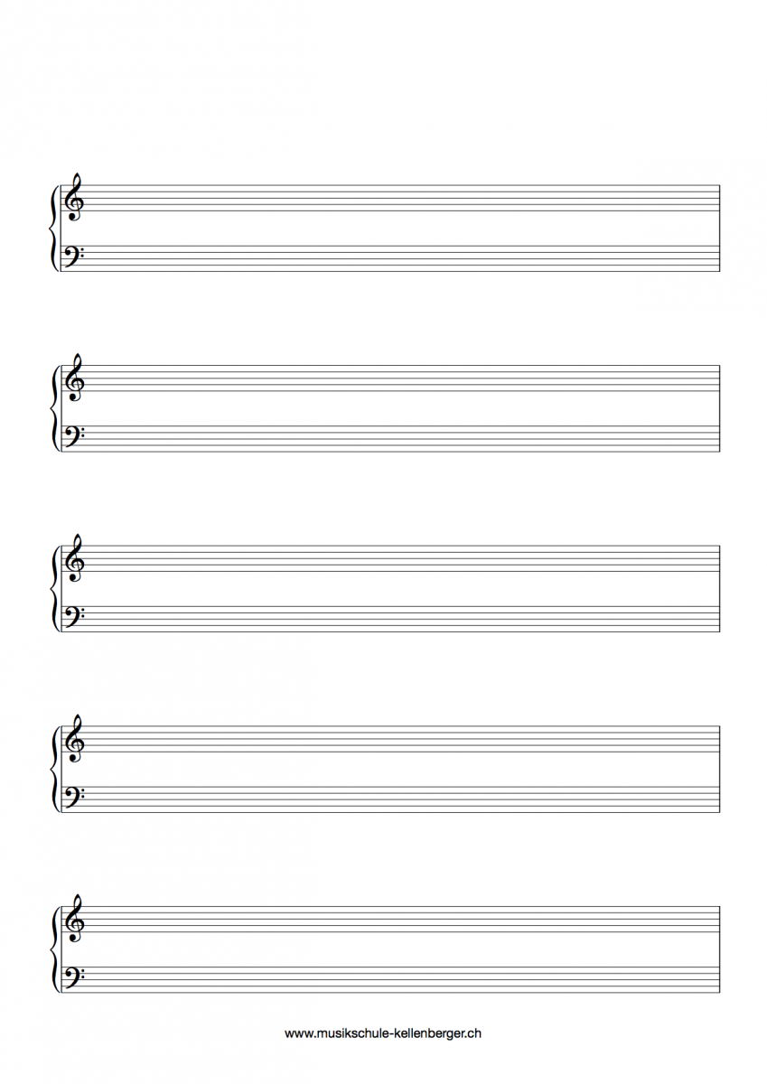 leeres Notenblatt (Violin- & Bass-Schlüssel) — Musikschule Kellenberger leeres Notenblatt (Violin- & Bass-Schlüssel) — Musikschule Kellenberger