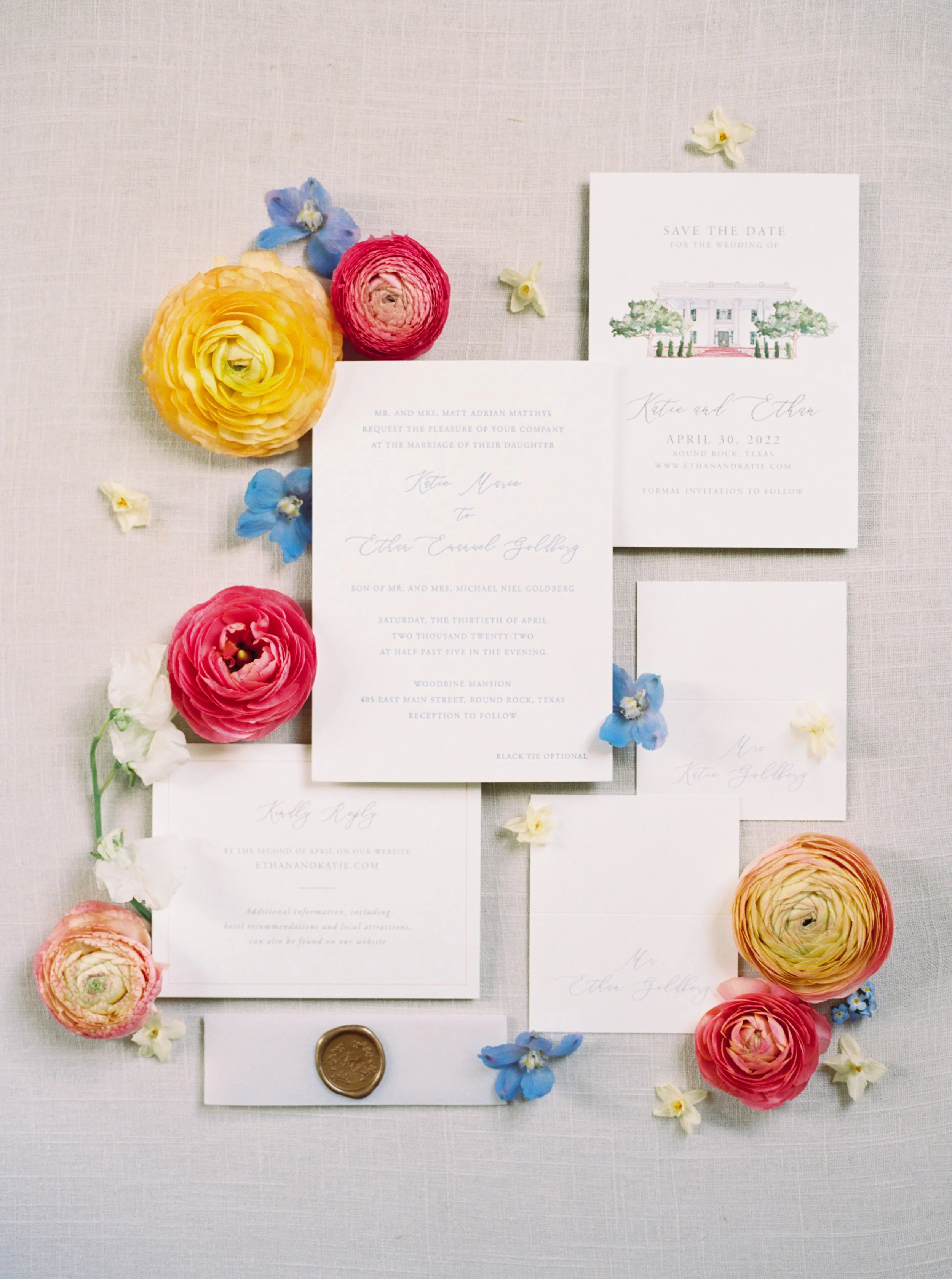 Modern Wedding Stationery for Southern Brides — Pink Champagne Designs ...