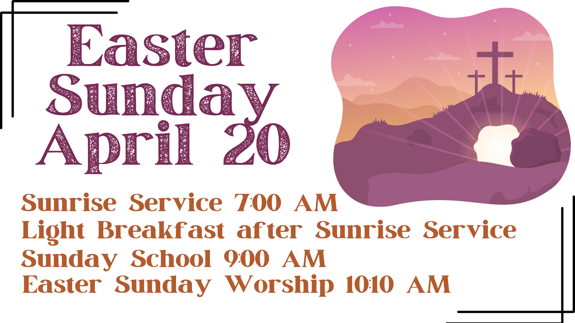 Easter Sunday at New Zion April 20th — New Zion MC