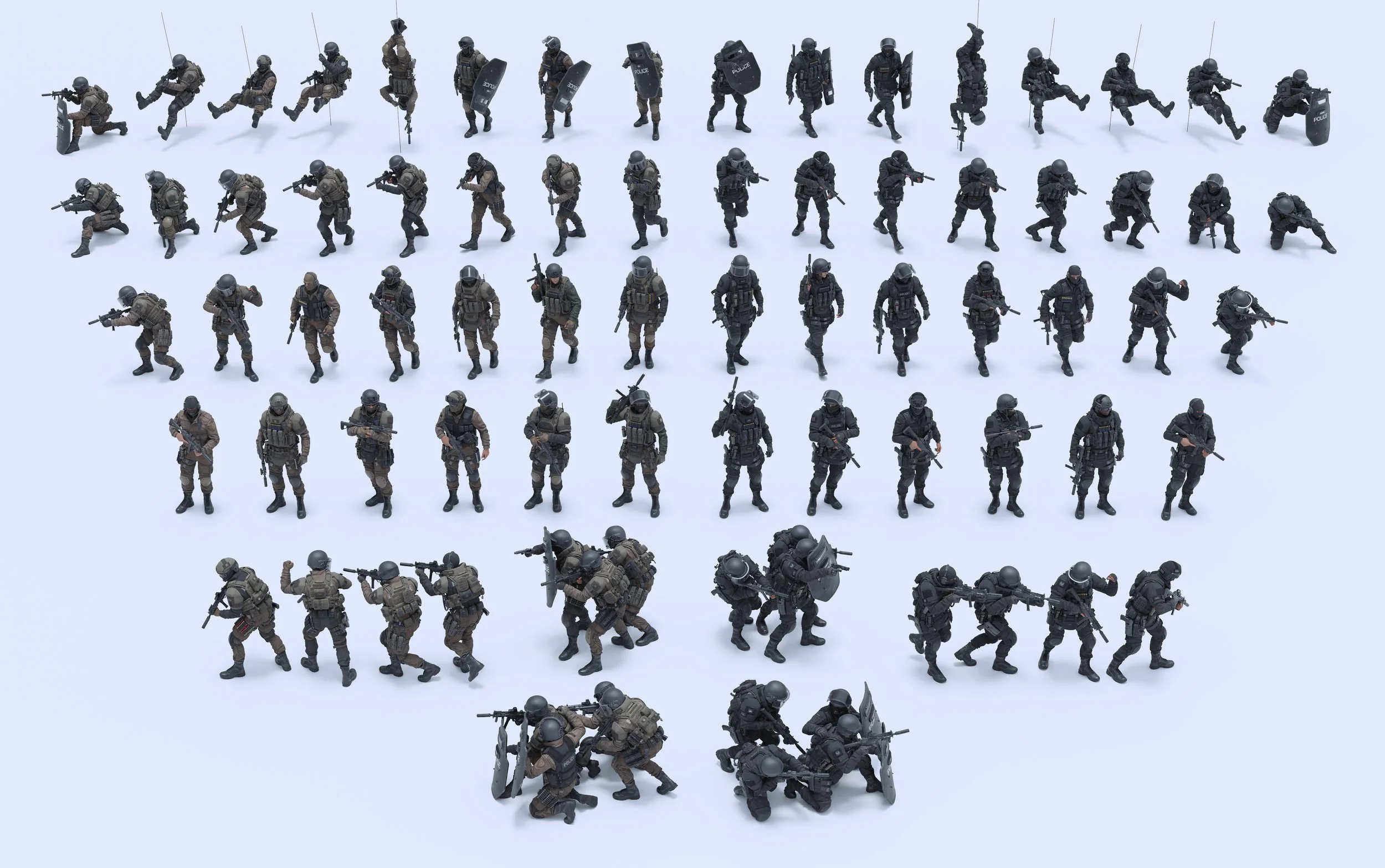 SWAT 3D Asset Pack – 100+ Tactical Operator Characters | BMS — BIG ...