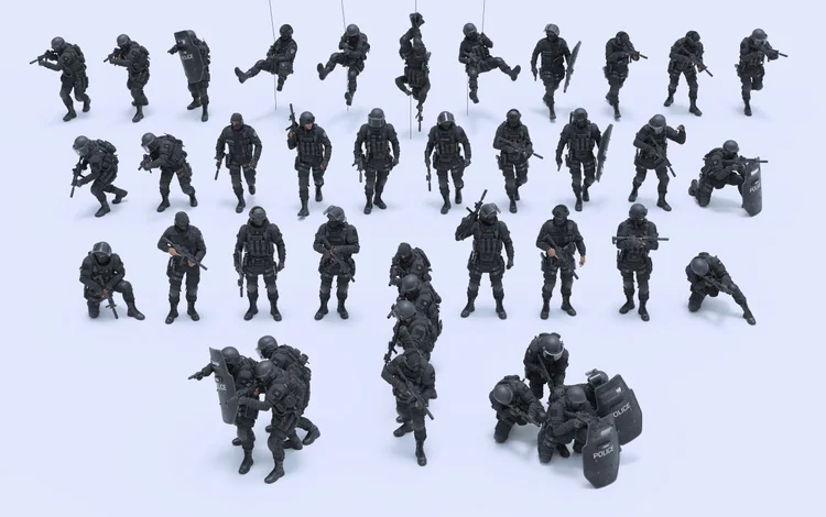 SWAT 3D Asset Pack – 100+ Tactical Operator Characters | BMS — BIG ...