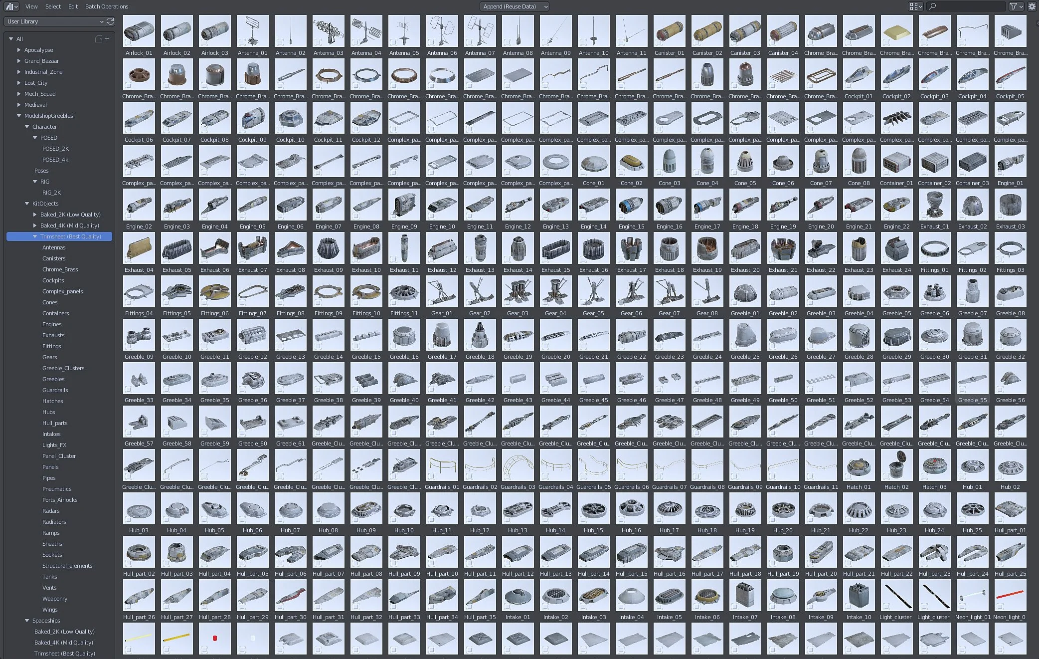 Modelshop Greebles — BIG/MEDIUM/SMALL