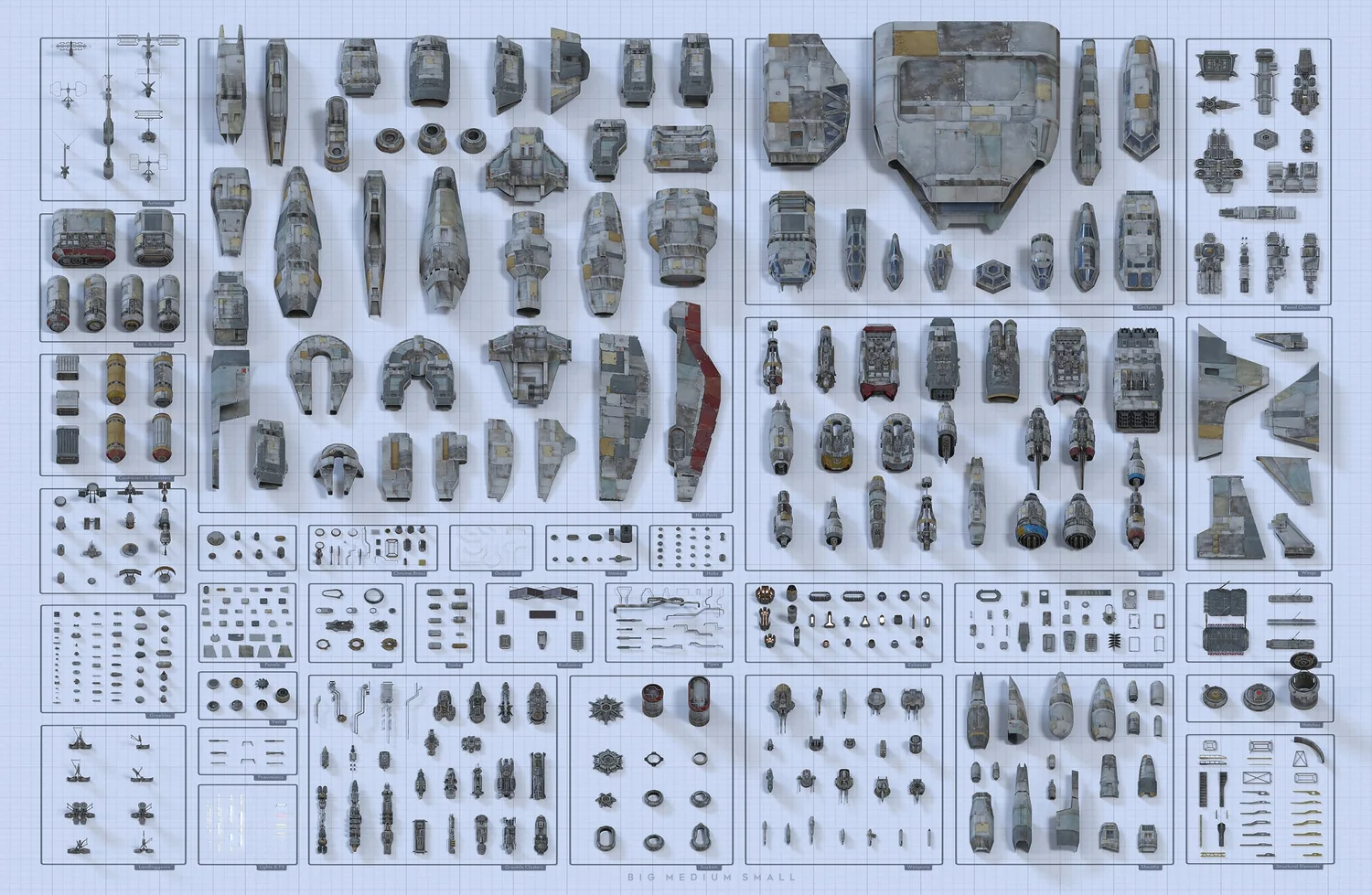 Modelshop Greebles — BIG/MEDIUM/SMALL