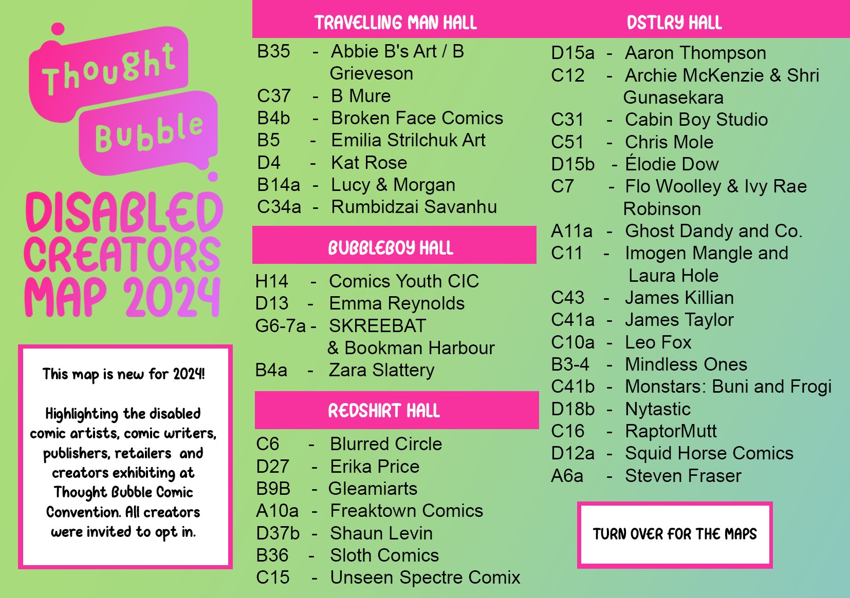 Diversity Maps — Thought Bubble Comic Art Festival