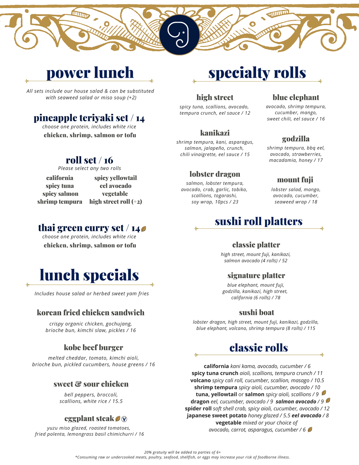 Lunch — The Blue Elephant