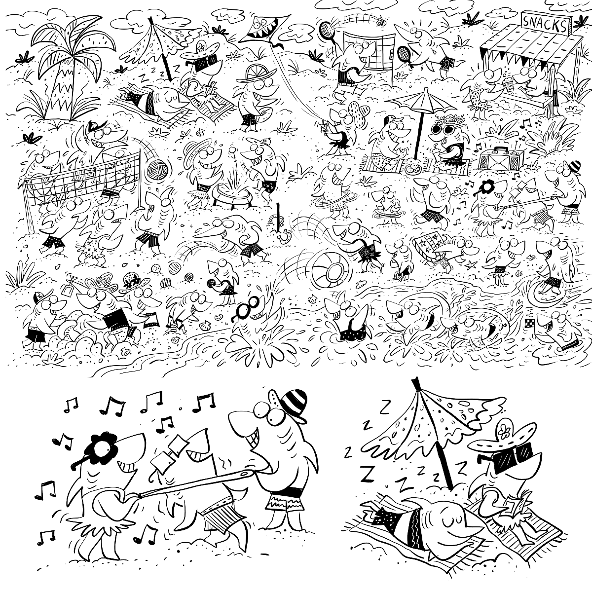 Black & White — Paula J. Becker -- Illustrator