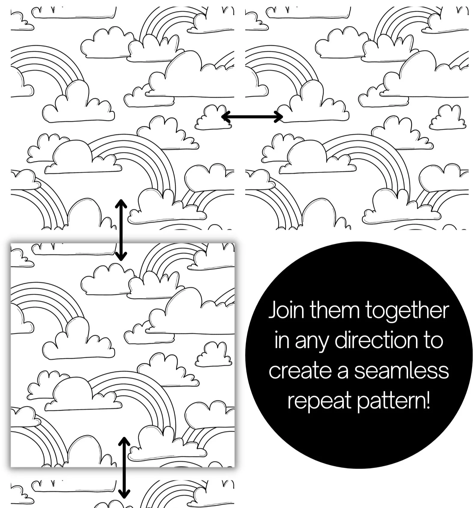 Rainbow on repeat pattern template! — Wood Burn Corner