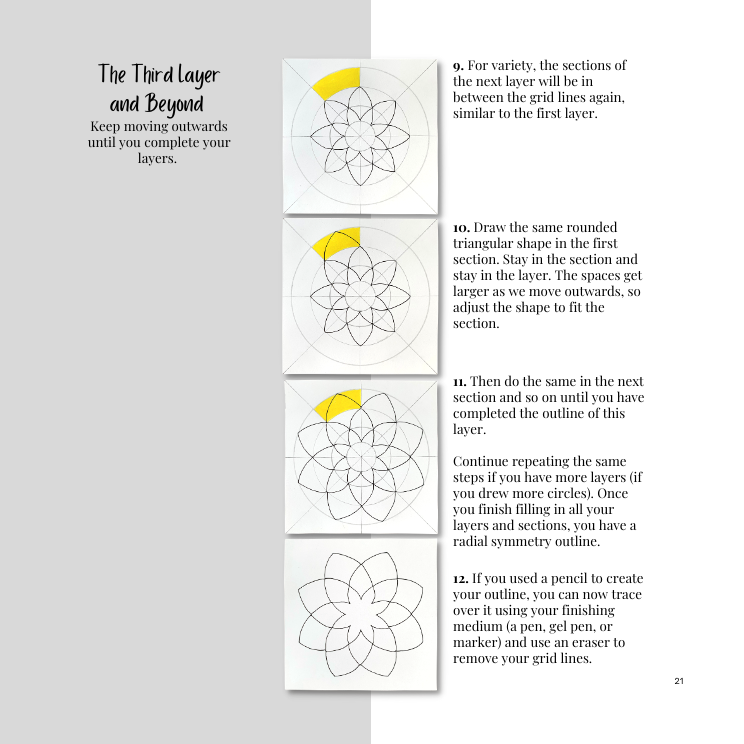 Presence; A Radial Symmetry Guide, Colouring + Tracing Pages Bundle ...