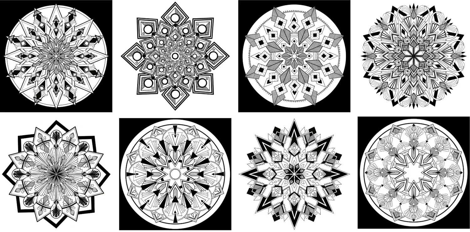 A Radial Symmetry Guide and Colouring Book — Wood Burn Corner