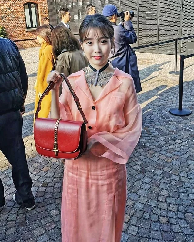 Korean Actress And Singer, IU Wows In A Peach Dress During Milan ...