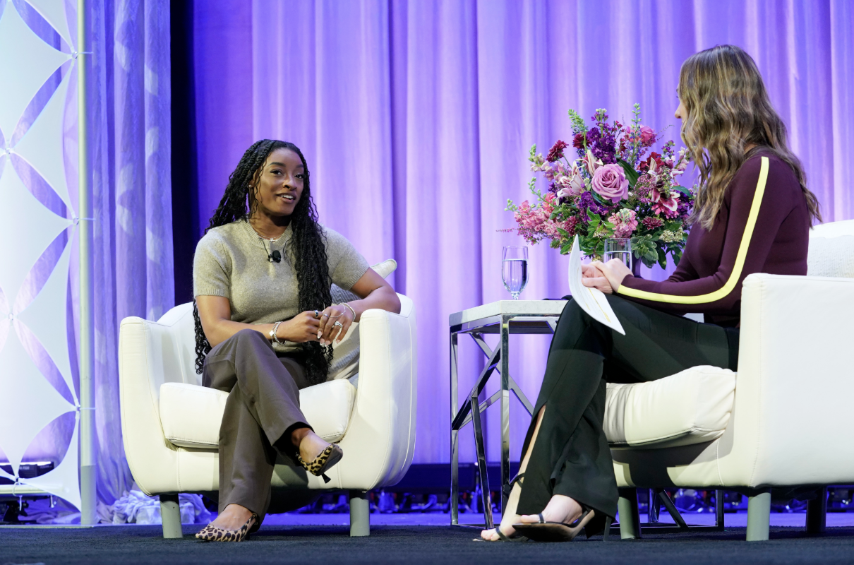 Simone Biles Wears kate spade new york Footwear To 2025 California Conference For Women — SSI Life