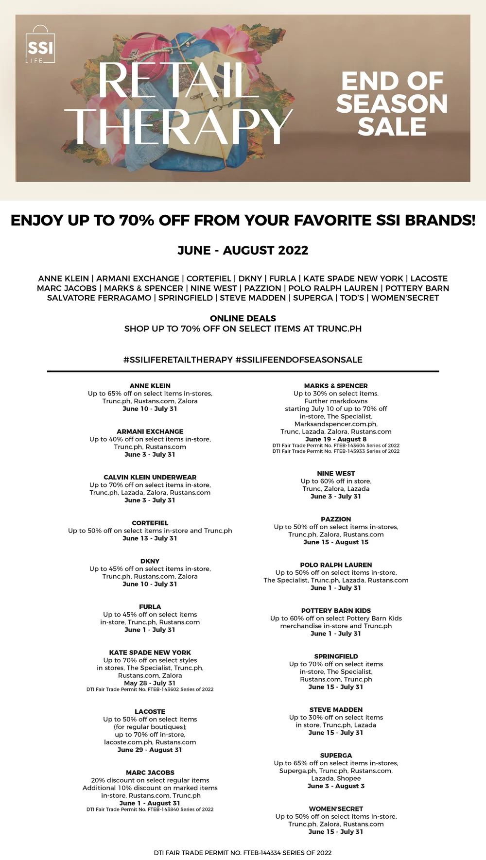 Take A Breather, It's Retail Therapy Time With SSI’s End Of Season Sale ...