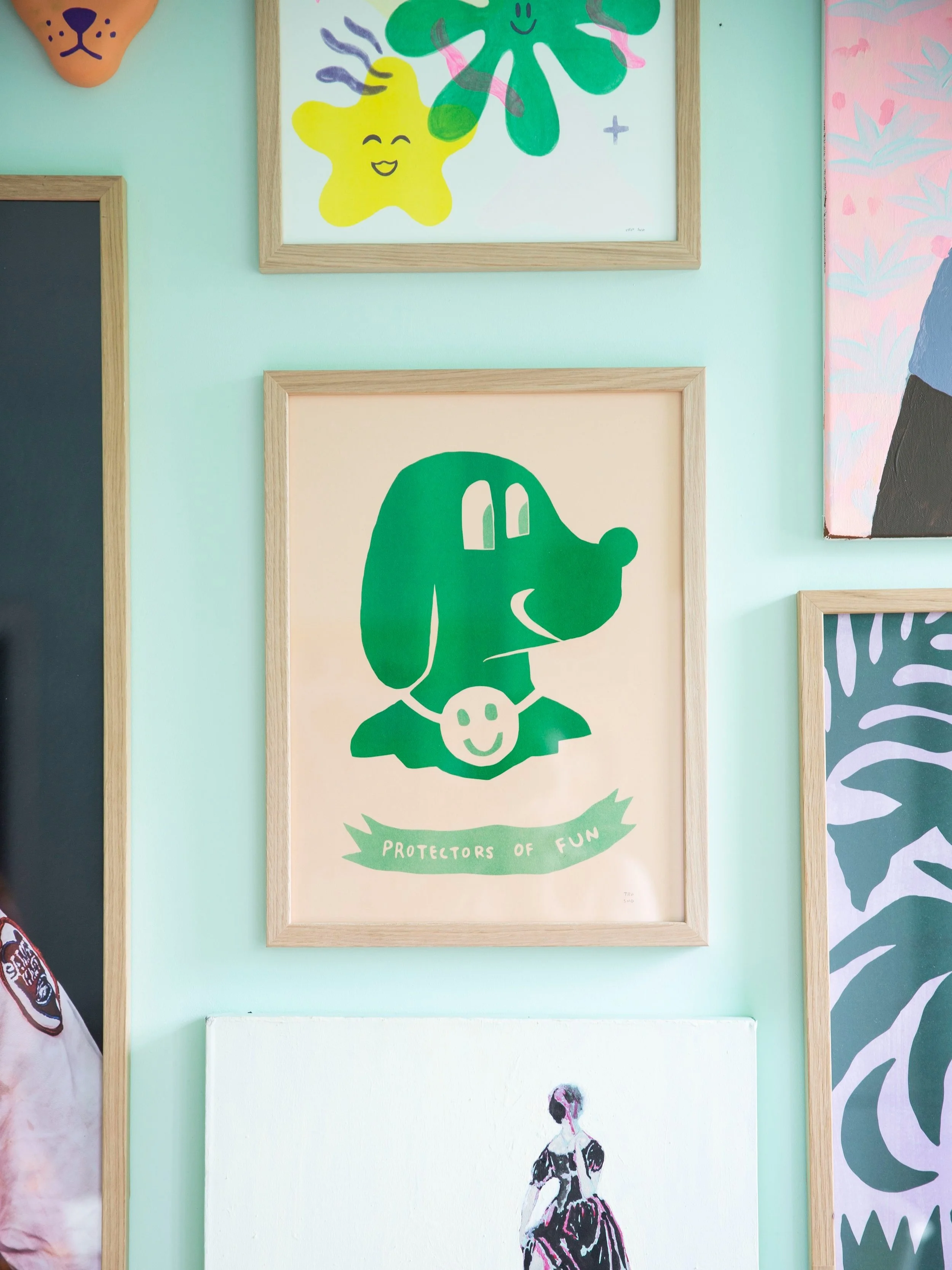 POF dog / riso print / green — TROPICAL SCANDINAVIA