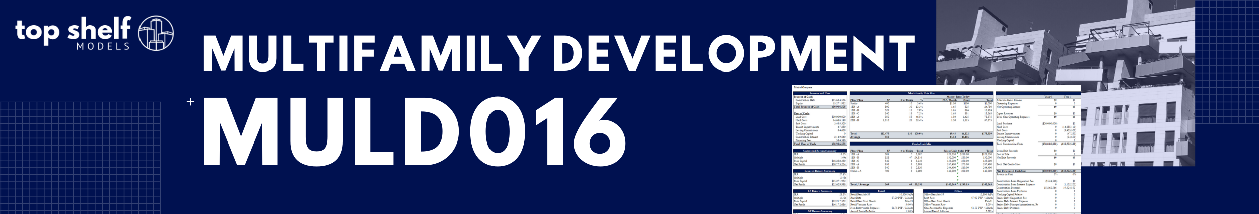 Multifamily Development Model in Excel — Top Shelf Models