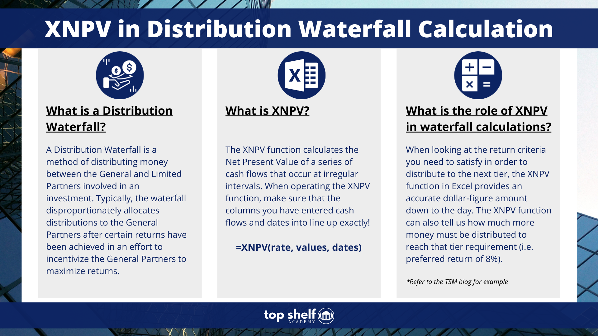 XNPV in Distribution Waterfall Calculation — Top Shelf® Models