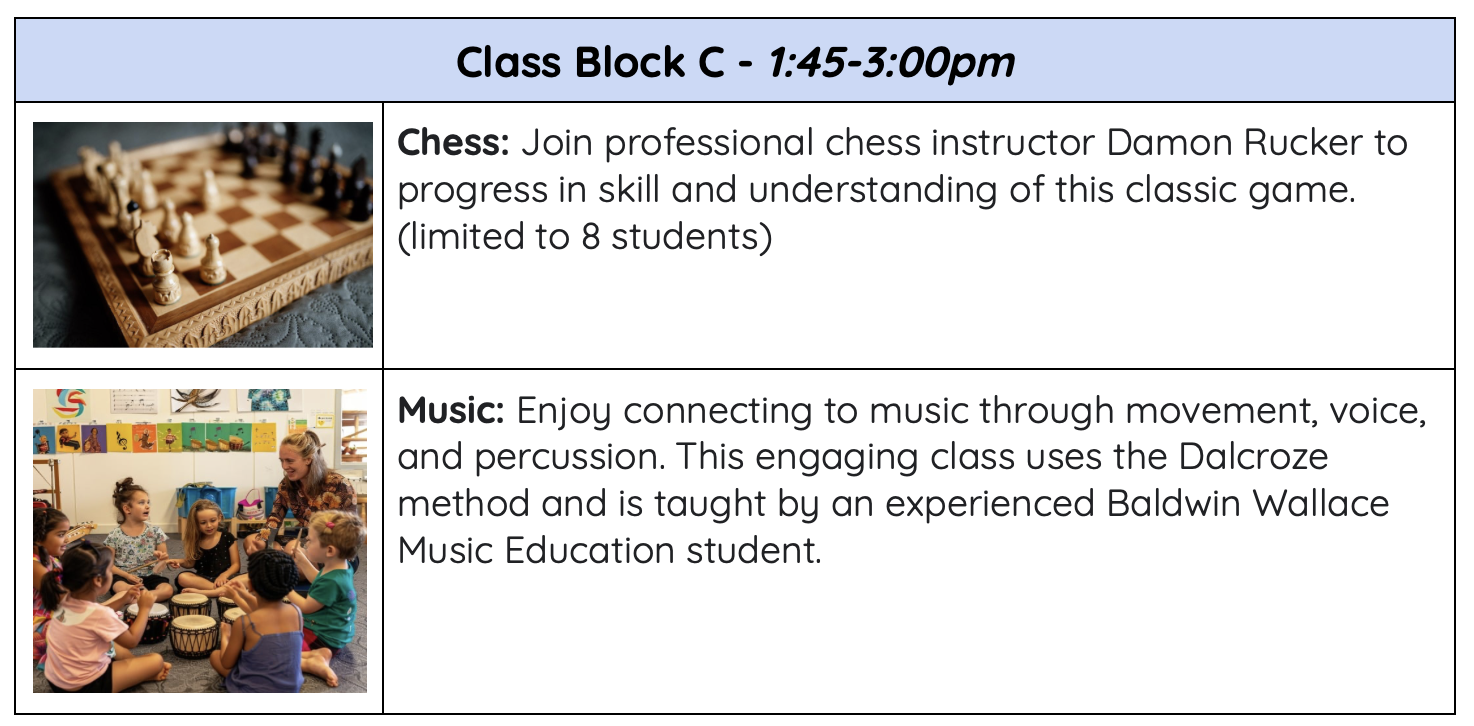 Drop-Off Classes — Bloom Learning Community