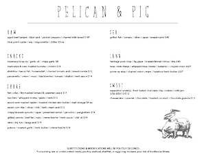 Menu — Pelican & Pig