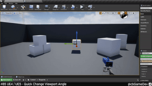 QUICK DEV TIP #85 UE4 / UE5 - QUICK CHANGE VIEWPORT ANGLE — CBgameDev