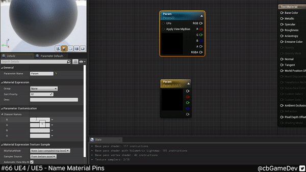 QUICK DEV TIP #66 UE4 / UE5 - NAME MATERIAL PINS — CBgameDev