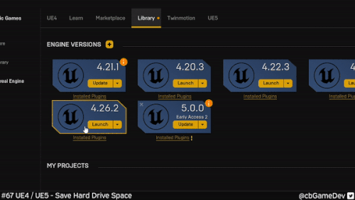 QUICK DEV TIP #67 UE4 / UE5 - SAVE HARD DRIVE SPACE — CBgameDev